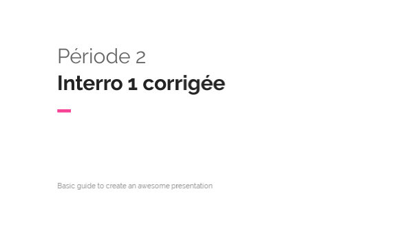 Interro 1 période 2