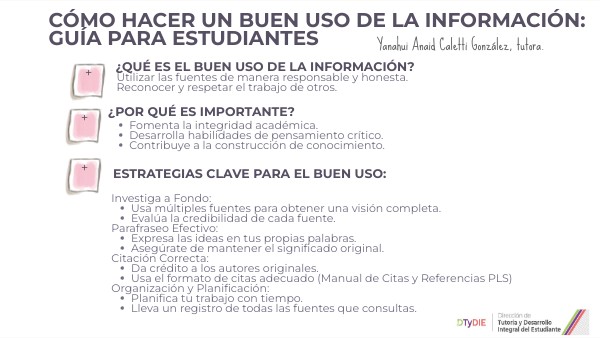 Cómo hacer un buen uso de la información: Guía para Estudiantes | Genially