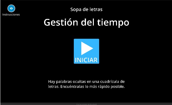 Crucigrama gestión del tiempo