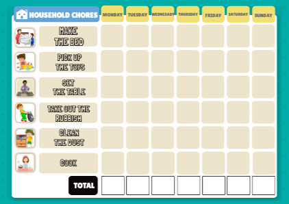 HOUSEHOLD CHORES REGISTER