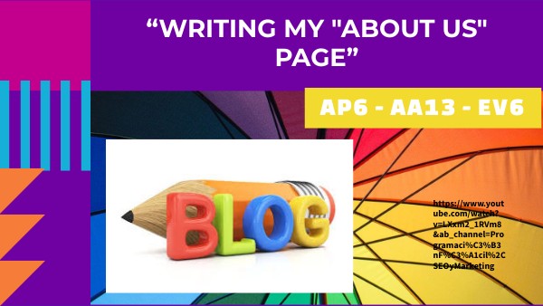 Writing my " about us" page | Genially