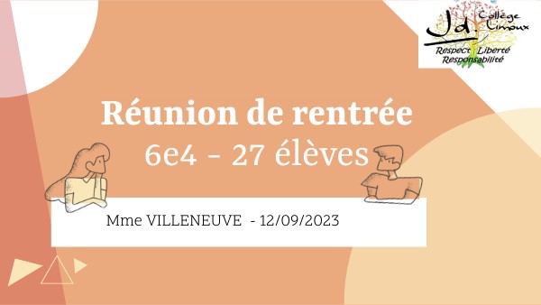 Rentrée 6e parents