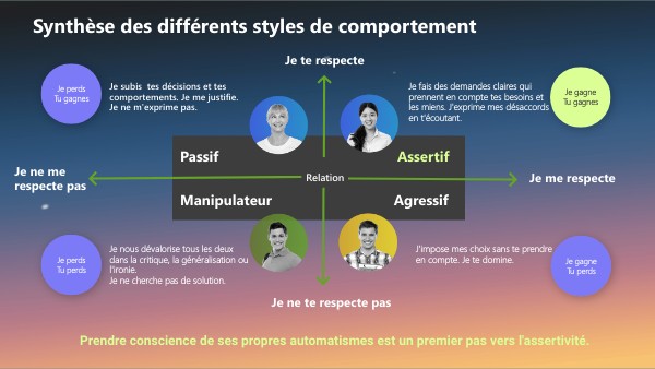 4. Synthèse des styles de comportement | Genially