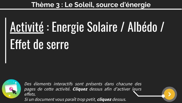 1ES Energie solaire/Albédo/Effet de serre | Genially