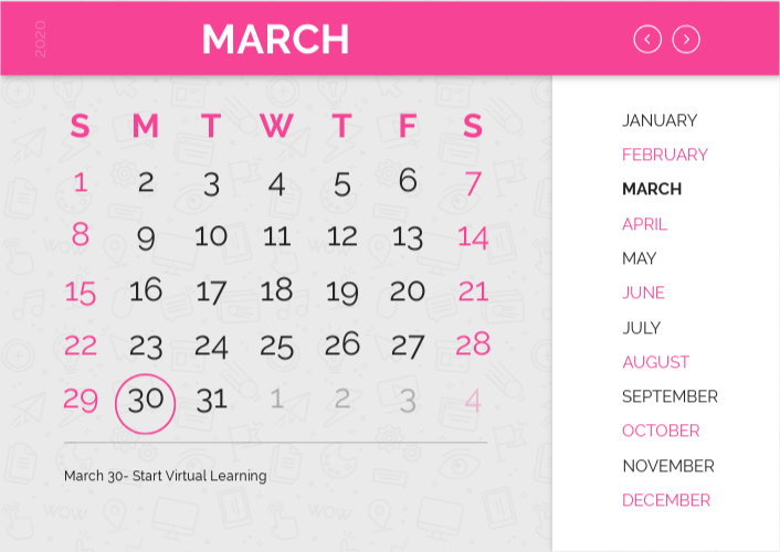 Calendar 2019-2020 7th grade | Genially