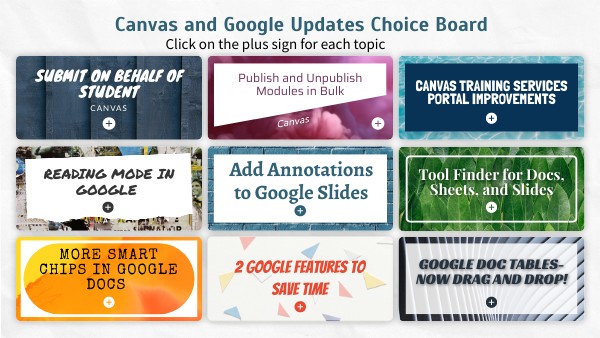 Updates Choice Board