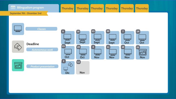 BILINGUALISM PROGRAM CALENDAR | Genially