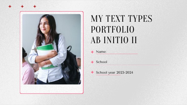 TEXT TYPES PORTFOLIO AB INITIO II | Genially