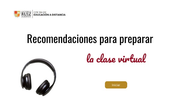 1. Recomendaciones para planificar la clase virtual