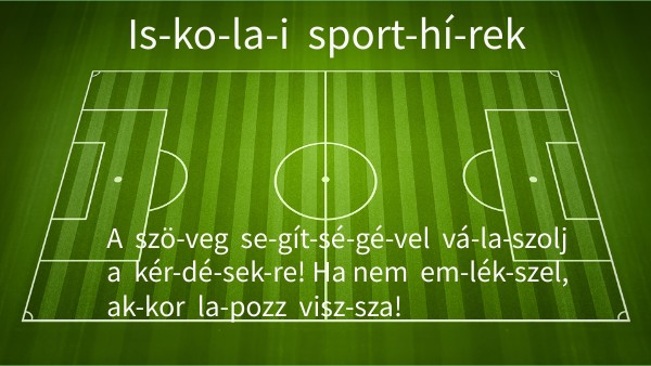 Iskolai sporthírek - szövegértési feladat | Genially