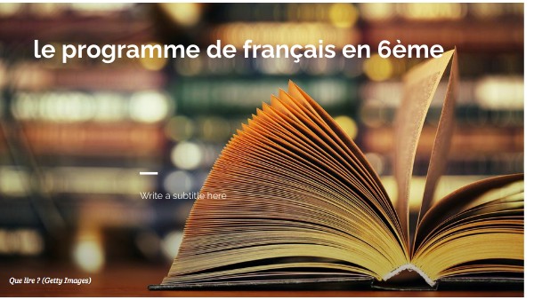 programme de 6ème | Genially