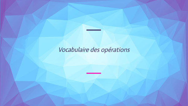 GeniallyVocabulaire des opérations | Genially