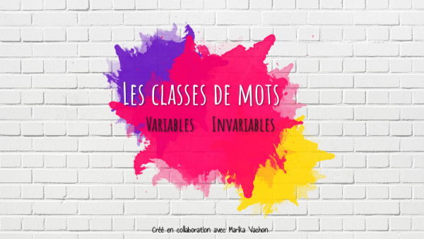 Les classes de mots