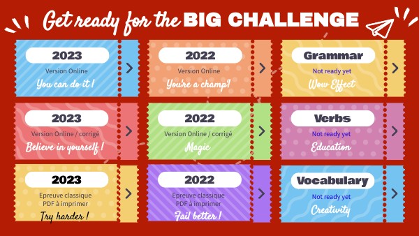 Get ready for the Big Challenge ! 4e | Genially
