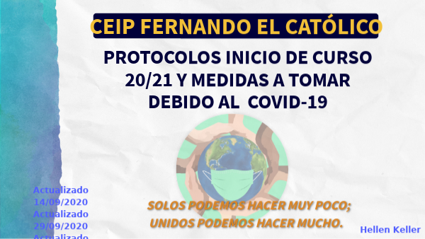 Información Familias Inicio de Curso 20/21 | Genially