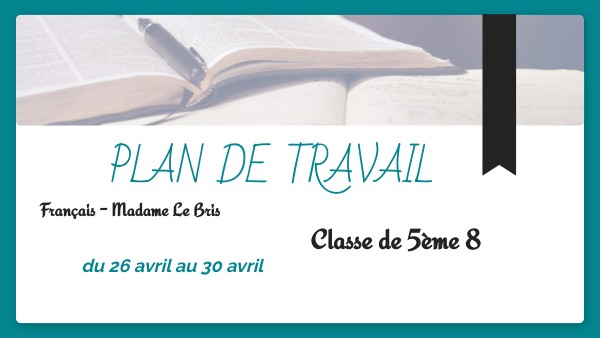 plan de travail, 5e8