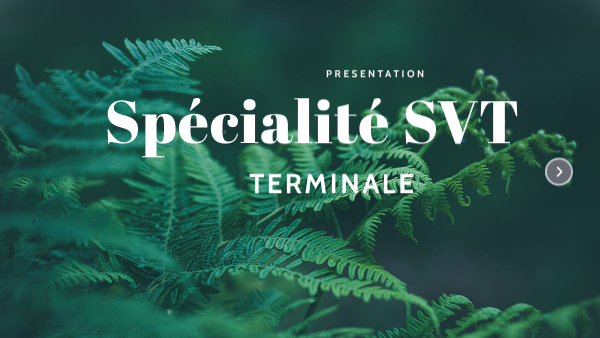 spécialité SVT terminale
