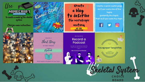 Skeletal System Choice Board | Genially