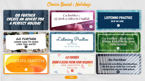 Holidays CHOICE BOARD