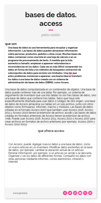 bases de datos | Genially