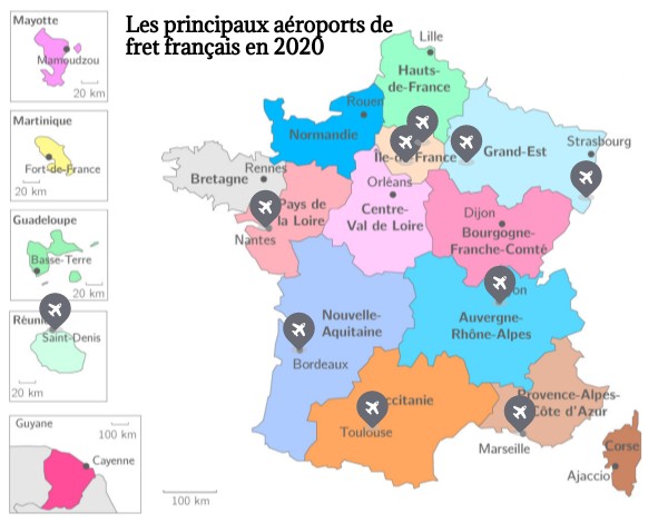 Principaux aéroports de fret français en 2020 | Genially