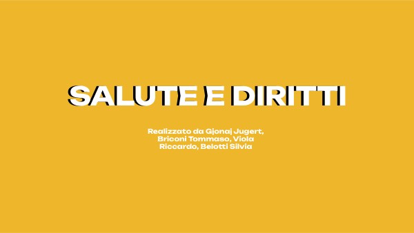 DIRITTO E SALUTE