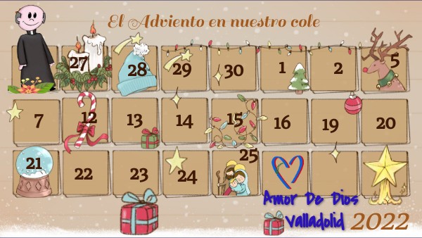 Calendario de adviento primaria 2022