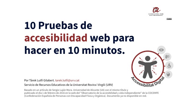 10 Pruebas de accesibilidad web para hacer en 10 minutos. | Genially