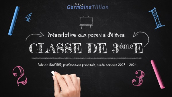 Présentation de rentrée 3E | Genially