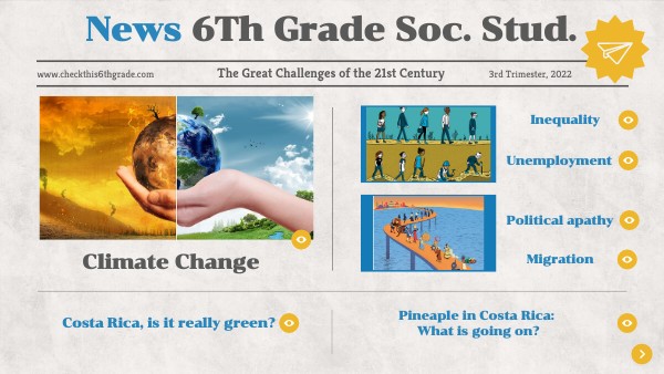 3rd Trimester: The Great Challenges of the 21st Century 6th Grade ...