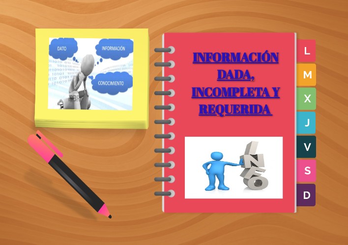 INFORMACIÓN DADA, INCOMPLETA Y REQUERIDA