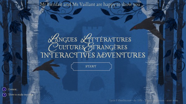 Fictions interactives - LLCE | Genially