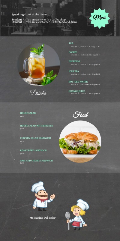 Speaking p. 41 (MENU) | Genially