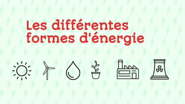 les différentes formes d'énergie