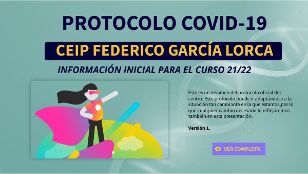Protocolo COVID CEIP FEDERICO GARCÍA LORCA
