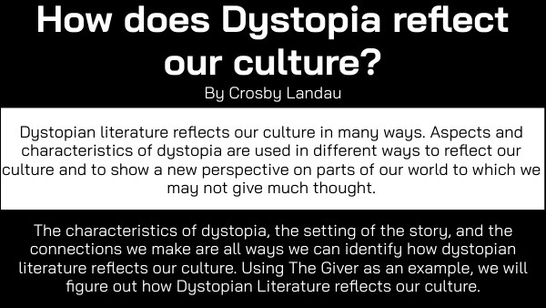 How Dystopian Literature Reflects our Culture | Genially