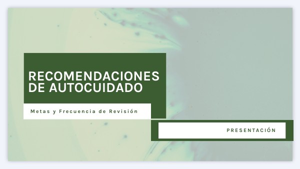 PRESENTACIÓN 2 Autocuidado | Genially