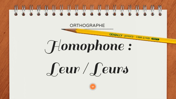 Homophone Leur/Leurs [Orthographe pro] | Genially