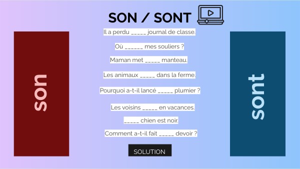 son / sont | Genially