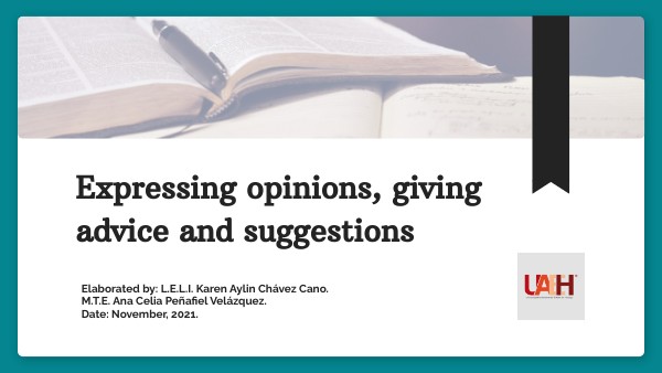 Giving advice and suggestions | Genially