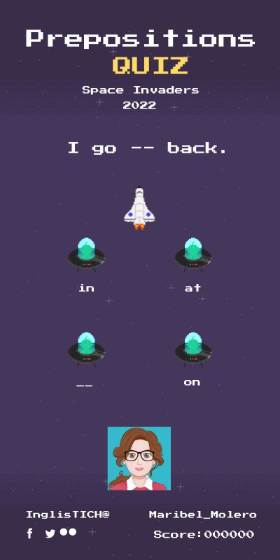 PIXEL PREPOSITIONS QUIZ - Space Invasors
