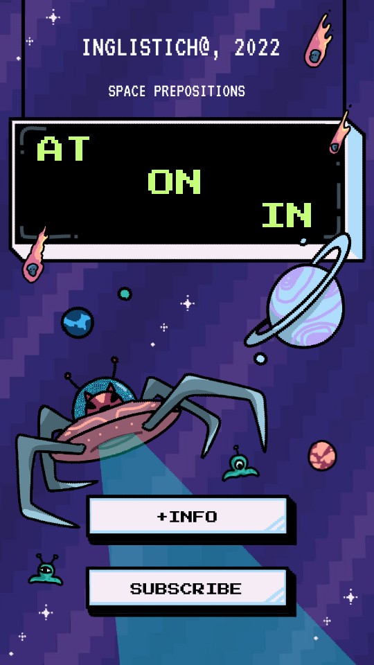 PIXEL Space Prepositions | Genially