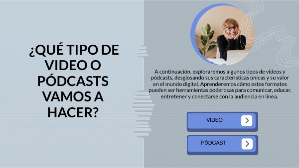 ¿Qué tipo de video o podcasts vamos a hacer? | Genially