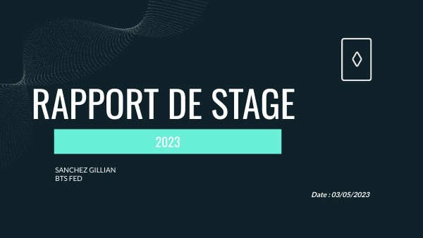 Rapport de Stage | Genially