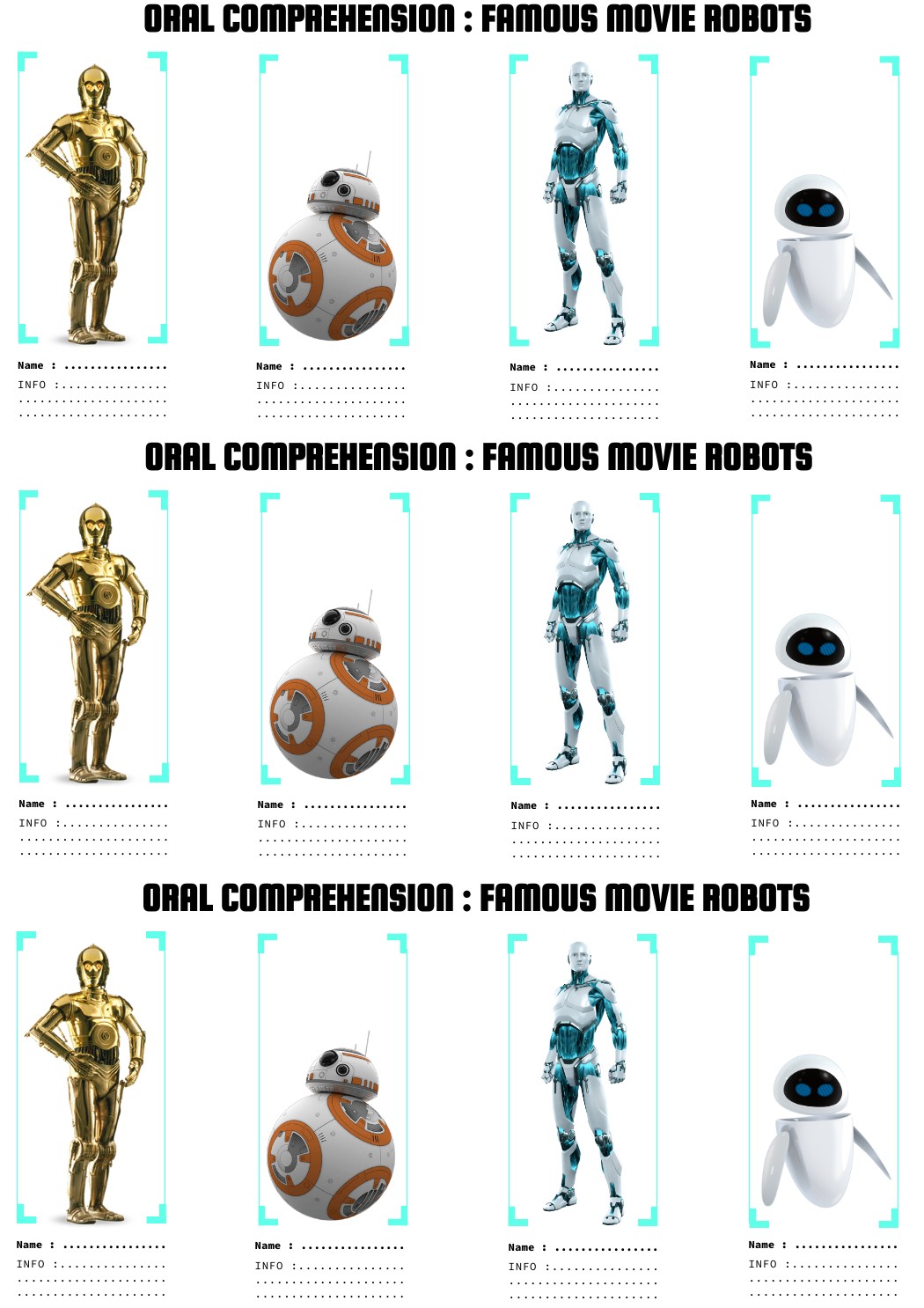 famous robots CO élève