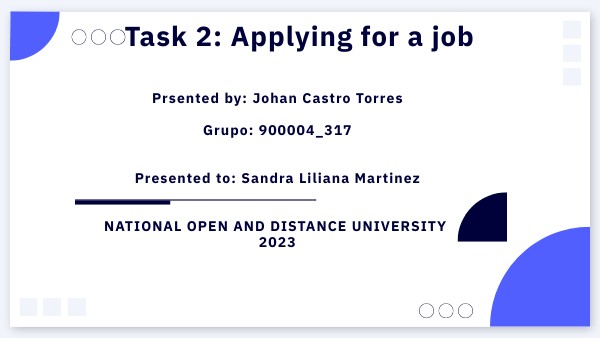 Task 2: Applying for a job | Genially