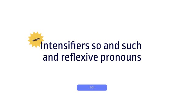 Reflexive pronouns and intensifiers