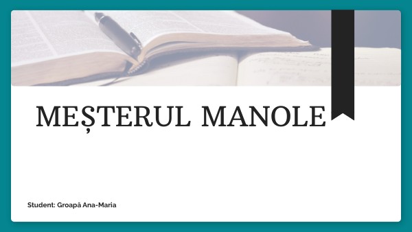 Mesterul Manole Groapa Ana-Maria