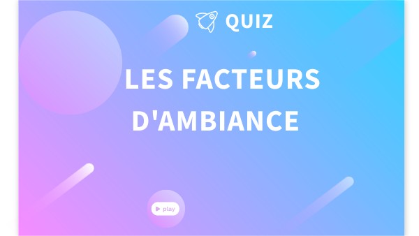 Quiz Les facteurs d'ambiance | Genially