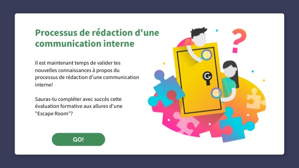 CS - Processus de rédaction Escape Room | Genially